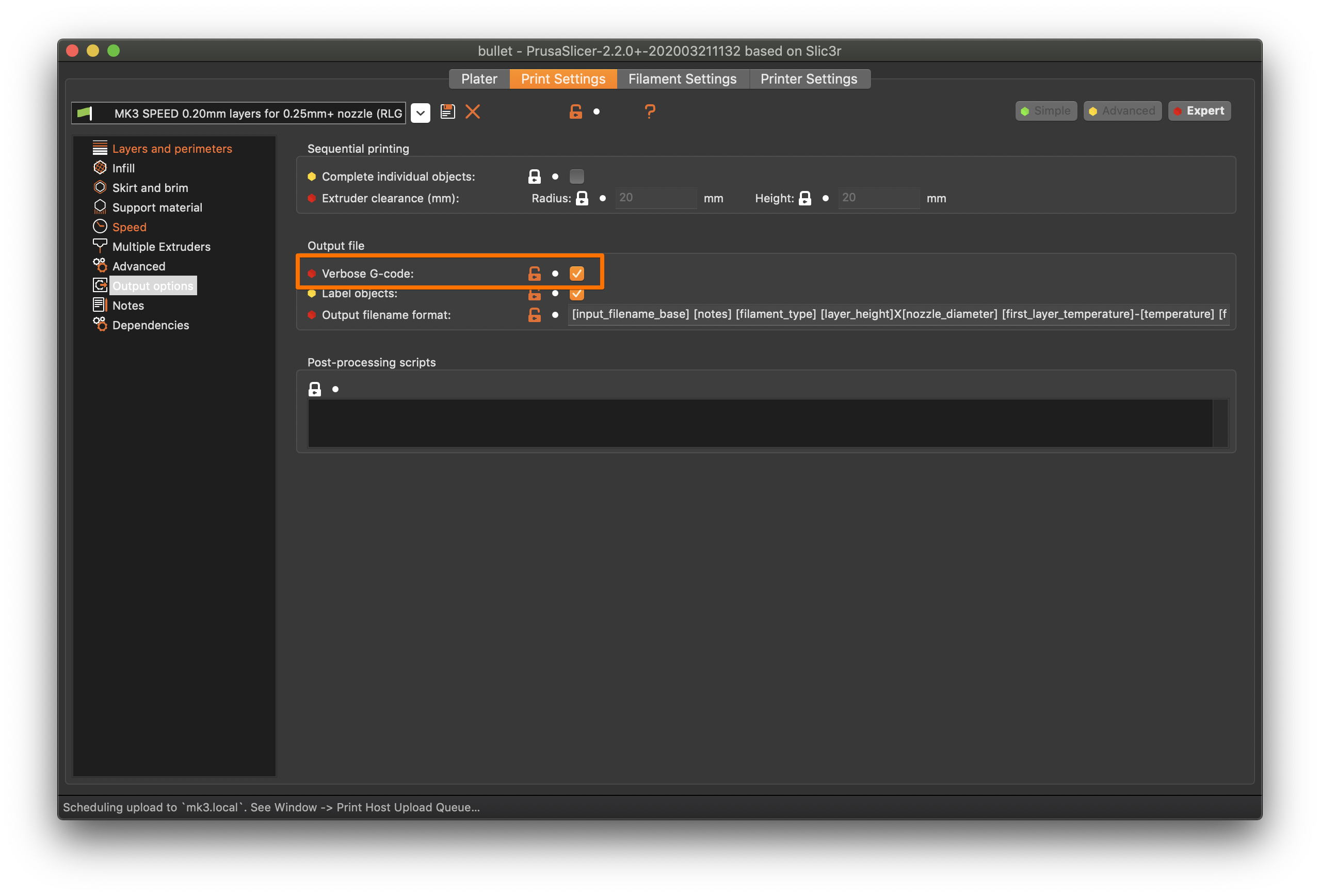 Verbose G code Option Disappeared From Prusa Slicer 2 2 0 General