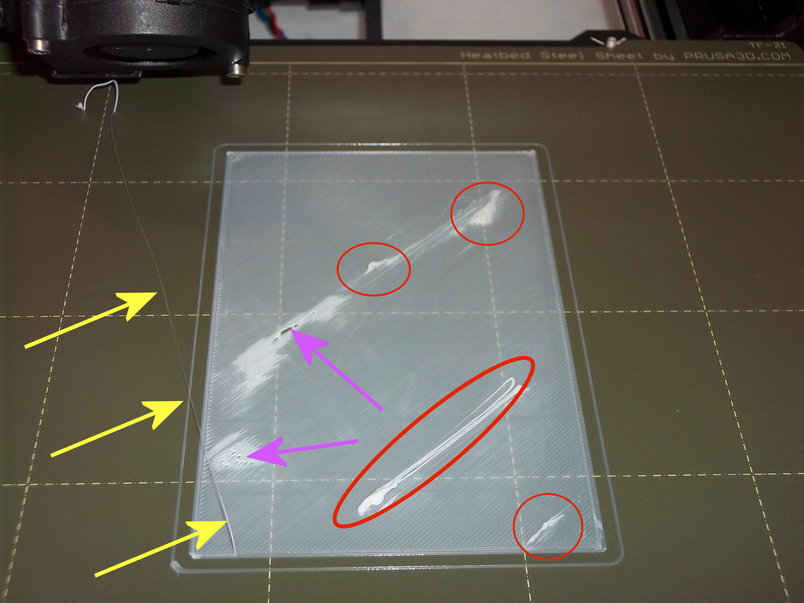 First Print Problems With Gobs Of Filament Assembly And First Prints Troubleshooting Prusa3D 